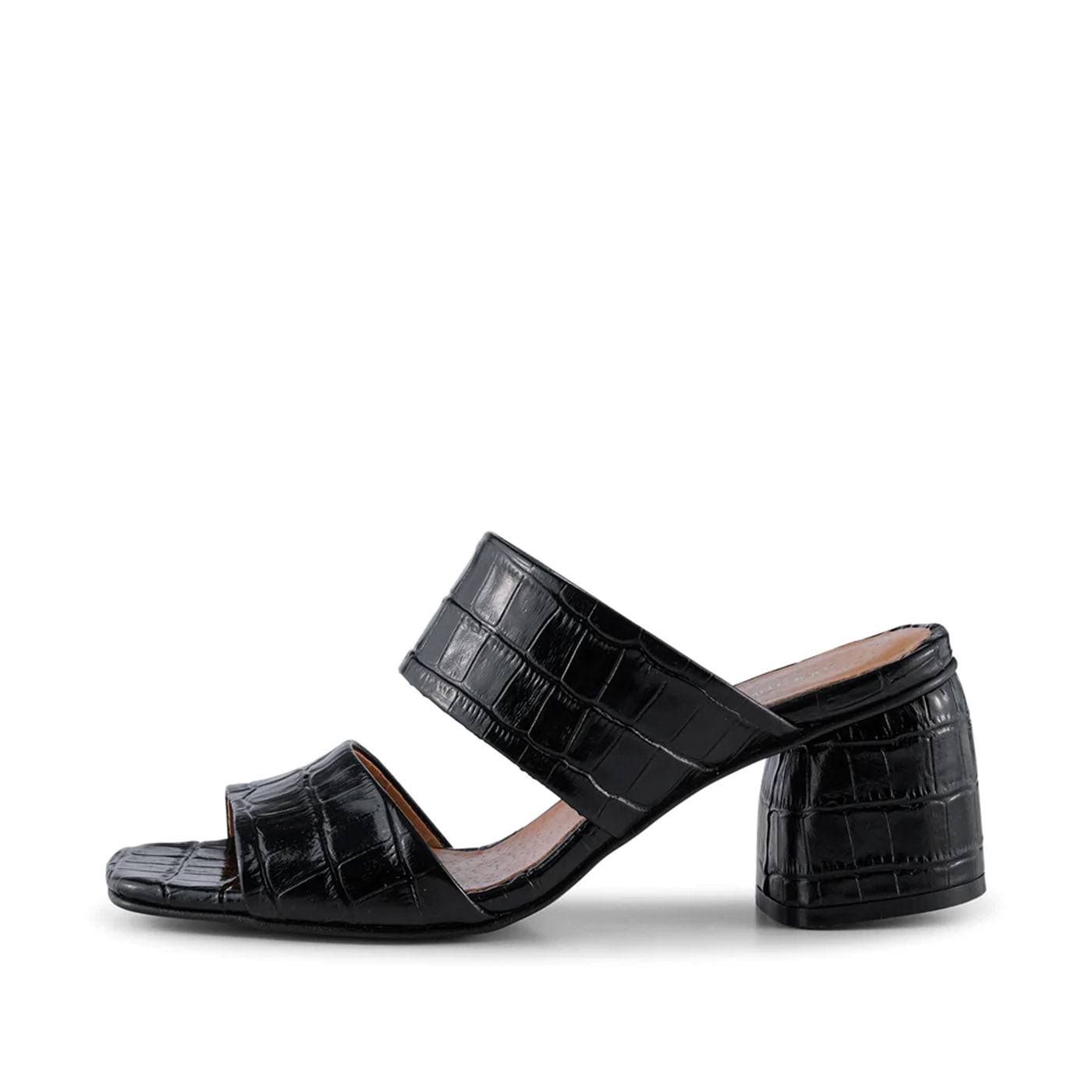 Runa mule leather - BLACK CROCO – SHOE THE BEAR - COM